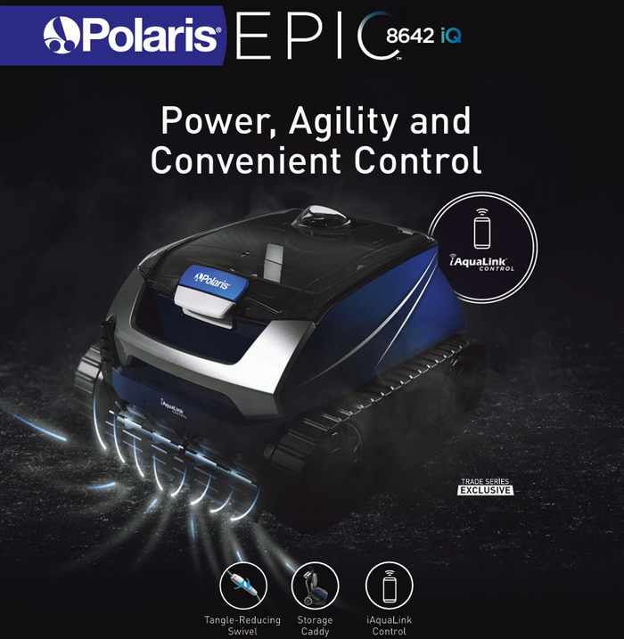 POLARIS EPIC 8642 iQ Robotic Pool Cleaner with Caddy - Simplified Pools